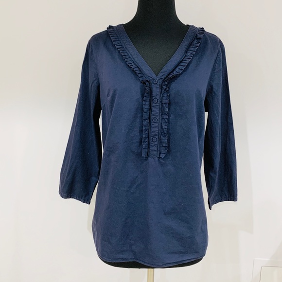 Talbots | Tops | Talbots Ruffle Popover Blouse | Poshmark